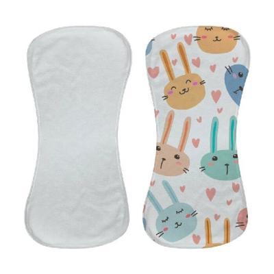 China Newborn Sublimation Burp Cloth Towel DIY Custom Print Sublimation Burp Rags Bib for sale