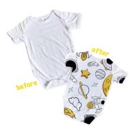 China Cotton Feel Polyester Onesie Blanks Short Sleeve Sublimation Romper Blanks for sale