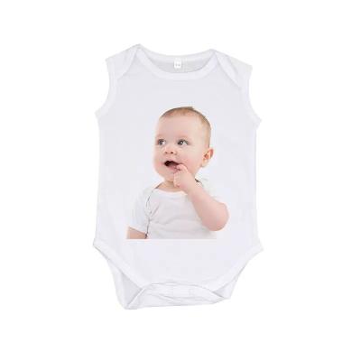 China Sleeveless White Newborn Rompers Crawl Suit For Sublimation Photos Printing for sale