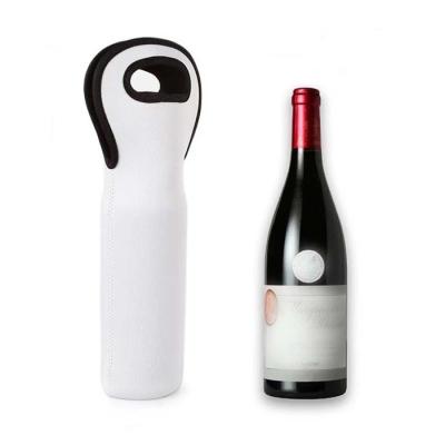 China Custom Sublimation Wine Bag Portable Insulated Neoprene Bottle Sleeve Wine Bottle Tote for sale