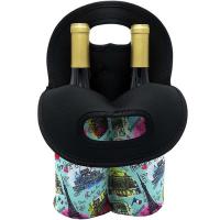 China Neoprene Sublimation Wine Bottle Bag For Two Bottles for sale