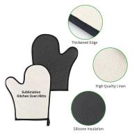 China Customizable Printable Sublimation Oven Gloves Kitchen Oven Mitts With Black Edge for sale