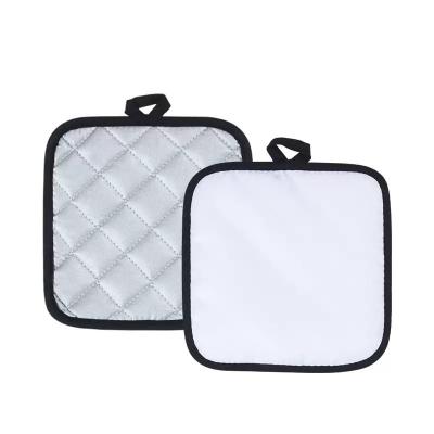 China Diy Custom Sublimation Heat Insulated Pad With Black Edge For Kitchen Polyester Placemats For Sublimation for sale
