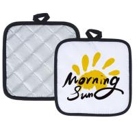 China Diy Custom Sublimation Heat Insulated Pad With Black Edge For Kitchen Polyester Placemats For Sublimation for sale