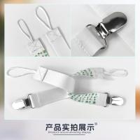 China Personalized Printable Logo Polyester Ribbon Blank Baby Pacifier Clips For Sublimation Pacifier Clip for sale