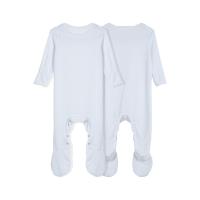 China White Blank Long Sleeve Sublimation Footed Onesie Polyester Onesie Blanks for sale