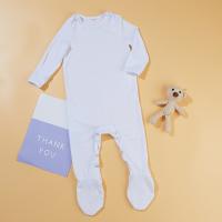 China White Blank Long Sleeve Sublimation Footed Onesie Polyester Onesie Blanks for sale