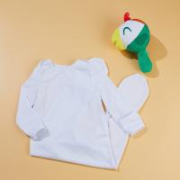 China White Blank Long Sleeve Sublimation Footed Onesie Polyester Onesie Blanks for sale