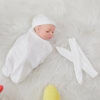 China Full Set Sublimation Baby Swaddling Blanket Infant Wrap With Cap For Customized Photo Printing for sale