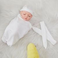 China Full Set Sublimation Baby Swaddling Blanket Infant Wrap With Cap For Customized Photo Printing for sale