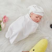 China Full Set Sublimation Baby Swaddling Blanket Infant Wrap With Cap For Customized Photo Printing for sale