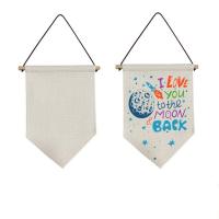 China Sublimation Banner Blanks Printable Decorative Linen Sublimation Triangle Flag for sale