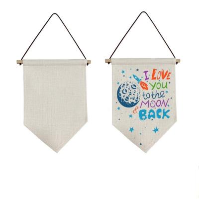 China Sublimation Banner Blanks Printable Decorative Linen Sublimation Triangle Flag for sale