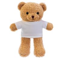 China DIY Custom Stuffed Toy Sublimation Blank Teddy Bear Plush Toy With Printable White T Shirt for sale