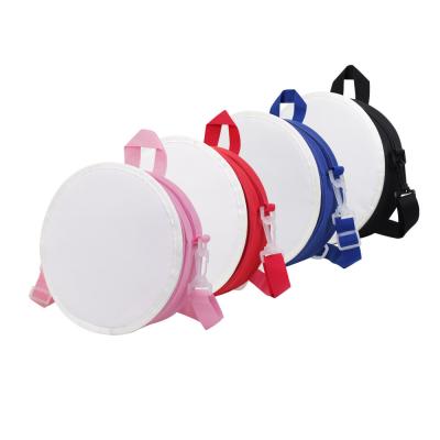 China Blank Cute Custom Crossbody Bag Small Round Sublimation Coin Purse For Ladies And Students for sale