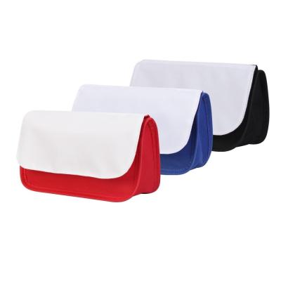China Canvas Blank Sublimation Makeup Bag Detachable Flap DIY Custom Logo Print Pencil Cosmetic Bags for sale