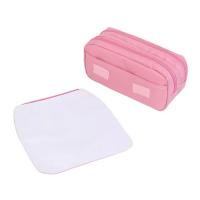 China Double Layer Sublimation Pencil Case Blank DIY Custom Polyester Sublimation Makeup Bag For Women for sale