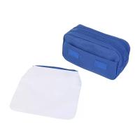 China Double Layer Sublimation Pencil Case Blank DIY Custom Polyester Sublimation Makeup Bag For Women for sale