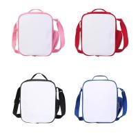 China Custom Logo Sublimation Blank Insulated Lunch Tote Bag With Strap Heat Transfer Lunch Crossbody Bag Blanks for sale