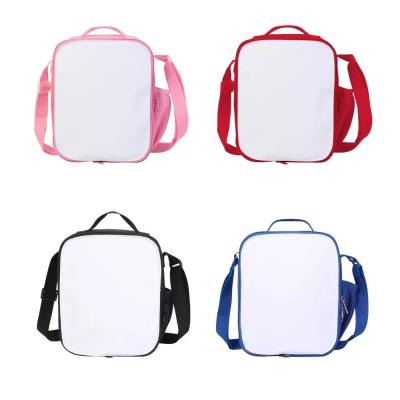 China Custom Logo Sublimation Blank Insulated Lunch Tote Bag With Strap Heat Transfer Lunch Crossbody Bag Blanks for sale