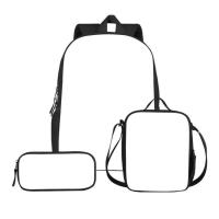China 3 Pcs Sublimation Printing Blank School Bag Backpack School Lunch Bag Pencil Bag For Student Waterproof Outdoor Travel Casual Bag for sale
