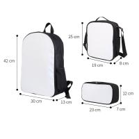 China 3 Pcs Sublimation Printing Blank School Bag Backpack School Lunch Bag Pencil Bag For Student Waterproof Outdoor Travel Casual Bag for sale