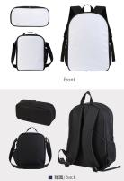 China 3 Pcs Sublimation Printing Blank School Bag Backpack School Lunch Bag Pencil Bag For Student Waterproof Outdoor Travel Casual Bag for sale