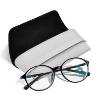 China Leather Sublimation Glasses Case Custom Logo Soft Portable Folding Eyewear Pouch Blank Sublimation Glasses Storage Bag for sale