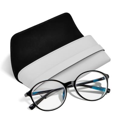 China Leather Sublimation Glasses Case Custom Logo Soft Portable Folding Eyewear Pouch Blank Sublimation Glasses Storage Bag for sale