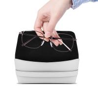 China Leather Sublimation Glasses Case Custom Logo Soft Portable Folding Eyewear Pouch Blank Sublimation Glasses Storage Bag for sale