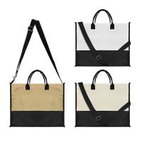 China Sublimation Duffle Shoulder Bag Blank DIY Custom Printed Logo Compound Cotton Linen Sublimation Tote Bag for sale