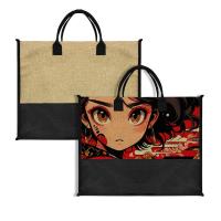 China Sublimation Duffle Shoulder Bag Blank DIY Custom Printed Logo Compound Cotton Linen Sublimation Tote Bag for sale