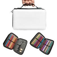 China Large Capacity Portable Sublimation Pencil Case Thermal Transfer Printing Blank Art Drawing Stationery Pencil Bag for sale