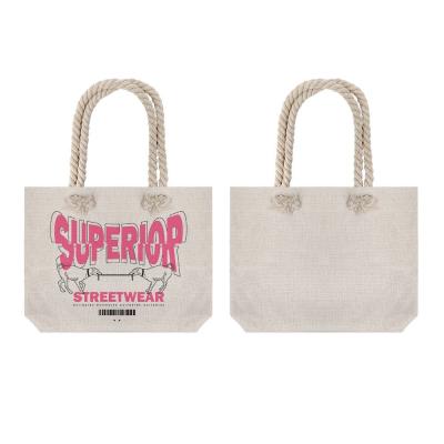 China Custom Sublimation Blank Linen Tote Bag For Sublimation Photos Printing for sale
