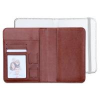 China Sublimation Passport Cover ID Card Holder Double Sided Custom Print PU Leather Sublimation Passport Holder for sale