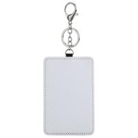 China Sublimation Custom Blank ID Card Holder Luggage Tag Keychain Diy Custom Pu Leather Sublimation Card Holder for sale