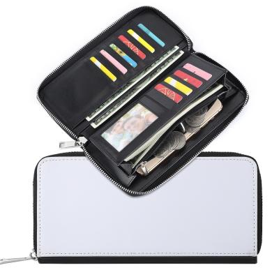 China Custom Continental Leather Sublimation Women'S Zip Around Wallet With Card Slots For DIY Photos Printing for sale