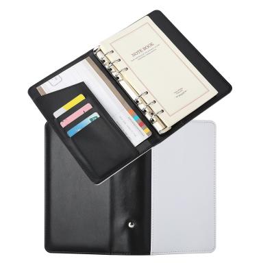China A5 A6 PU Leather Sublimation Notebook With 100 Pcs Inner Pages Blank Loose-Leaf Leather Planner Notepad Custom Logo Sublimation Journals for sale