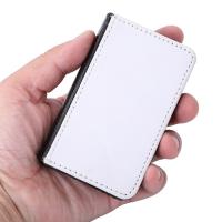 China Blank Leather Sublimation Business Card Holder Custom Photo Printing Namecard Case for sale