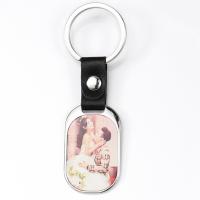 China Custom Key Chains Key Promotion Gifts Blank Custom Logo Leather Strap Keychains Sublimation Metal Keychain for sale