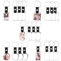 China Custom Key Chains Key Promotion Gifts Blank Custom Logo Leather Strap Keychains Sublimation Metal Keychain for sale