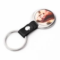 China Custom Key Chains Key Promotion Gifts Blank Custom Logo Leather Strap Keychains Sublimation Metal Keychain for sale