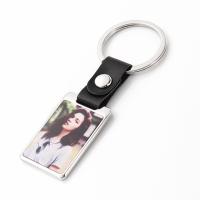 China Custom Key Chains Key Promotion Gifts Blank Custom Logo Leather Strap Keychains Sublimation Metal Keychain for sale