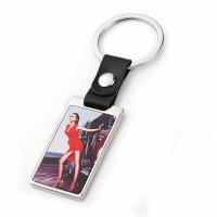 China Custom Key Chains Key Promotion Gifts Blank Custom Logo Leather Strap Keychains Sublimation Metal Keychain for sale