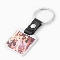 China Custom Key Chains Key Promotion Gifts Blank Custom Logo Leather Strap Keychains Sublimation Metal Keychain for sale