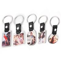 China Custom Key Chains Key Promotion Gifts Blank Custom Logo Leather Strap Keychains Sublimation Metal Keychain for sale