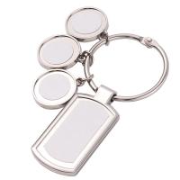 China Sublimation Blank Metal Key Chain With 6 Round Tags Diy Photo Keychains for sale