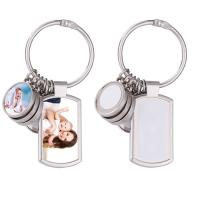 China Sublimation Blank Metal Key Chain With 6 Round Tags Diy Photo Keychains for sale