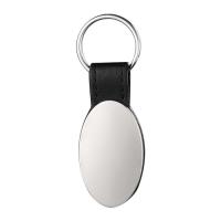 China Promotional Gift Metal Sublimation Keychain With Leather Strap Sublimation Leather Keychain Blanks for sale