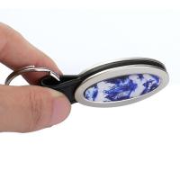 China Promotional Gift Metal Sublimation Keychain With Leather Strap Sublimation Leather Keychain Blanks for sale